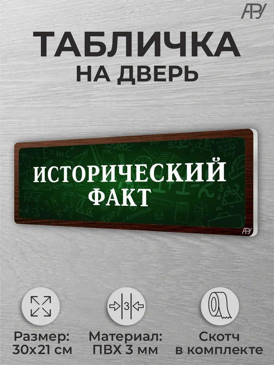 Школьная табличка на дверь кабинета класса Исторический факт
