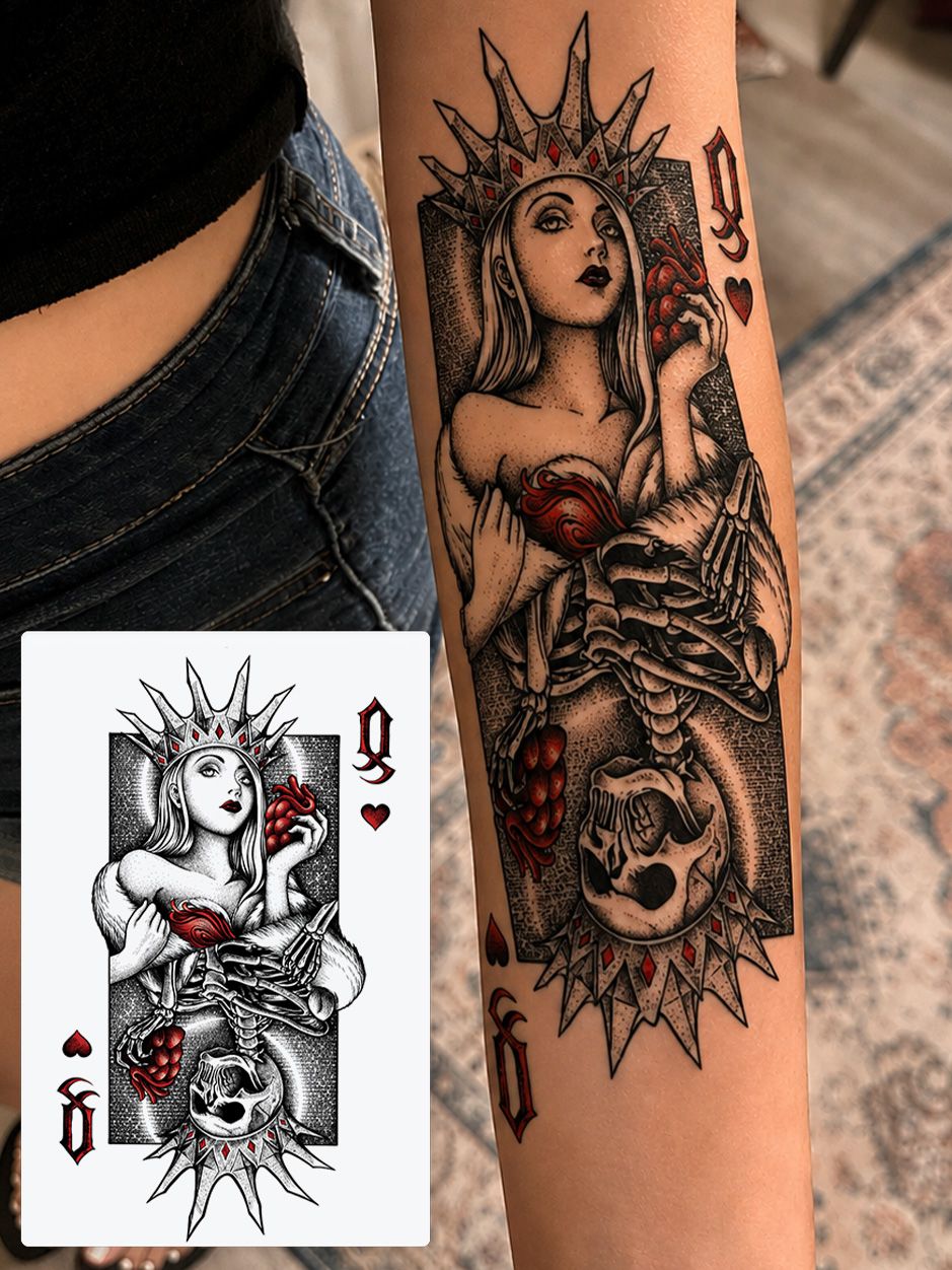Tattoo'шки Временная тату "Дама червей" 12*19см