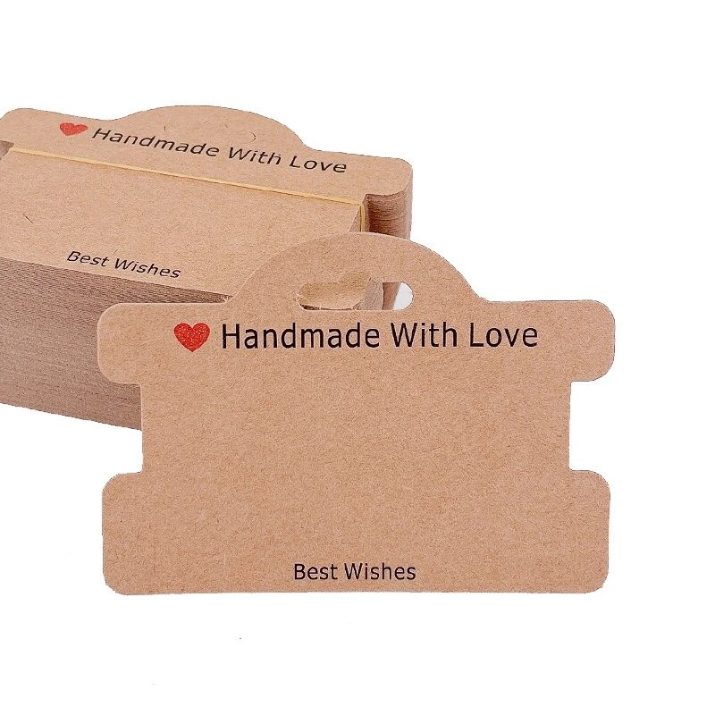 Карточки для украшений Handmade With Love, A Brown, 50 шт.
