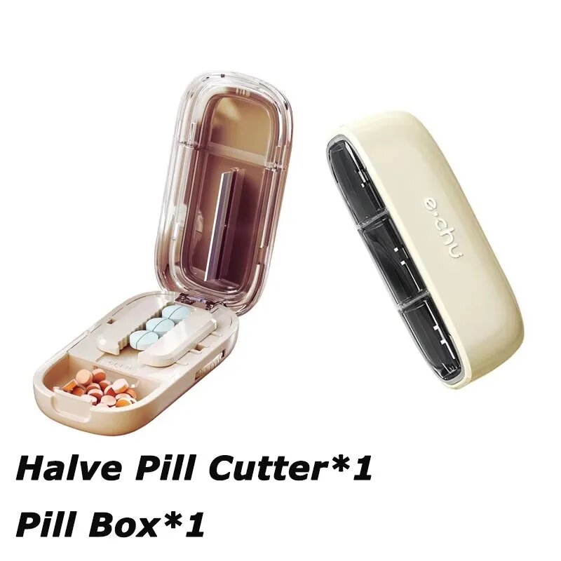Резак для таблеток и пильбокс Halve White 2Pcs