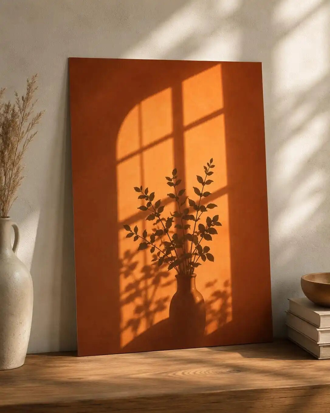 Современный постер с солнцем и тенью на холсте 40x60cm No Frame