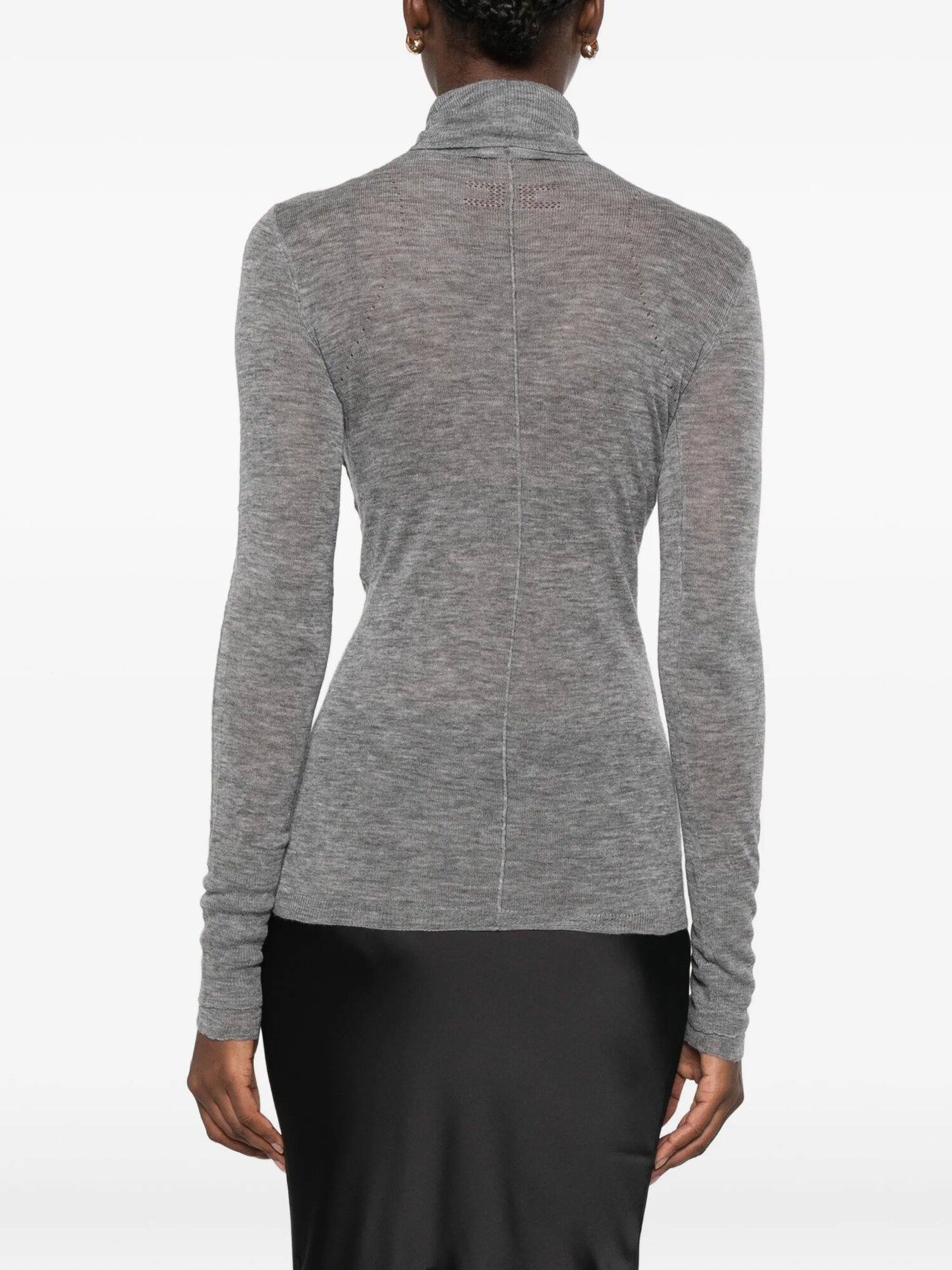 Топ Elisabetta Franchi Roll-neck wool top, размер 42, серый — фото 1