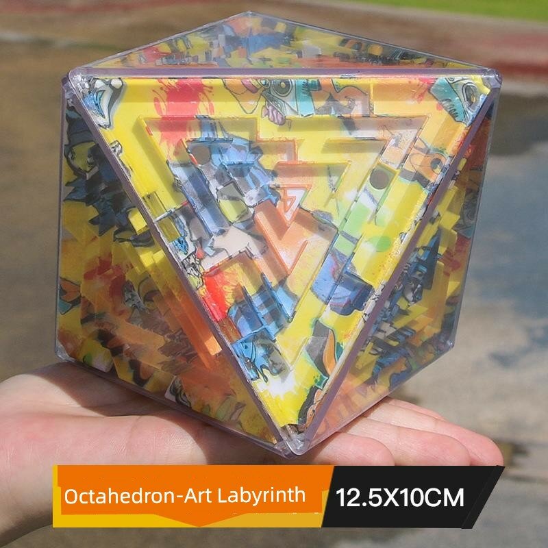 3D Головоломка-шар с 8 гранями, арт-цвет, игра с шариками в лабиринте, обучающая головоломка для детей