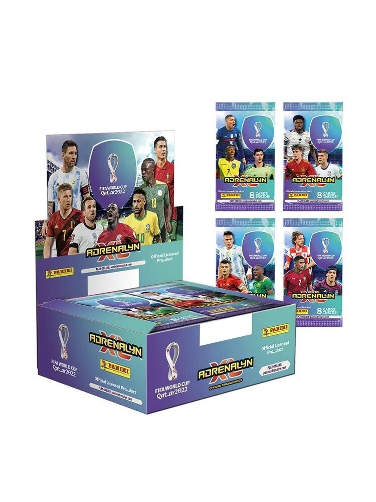 Эксклюзивный набор базовых карточек Panini Чемпионата мира по футболу Катар 2022 4 штуки в упаковке для дома для семьи для