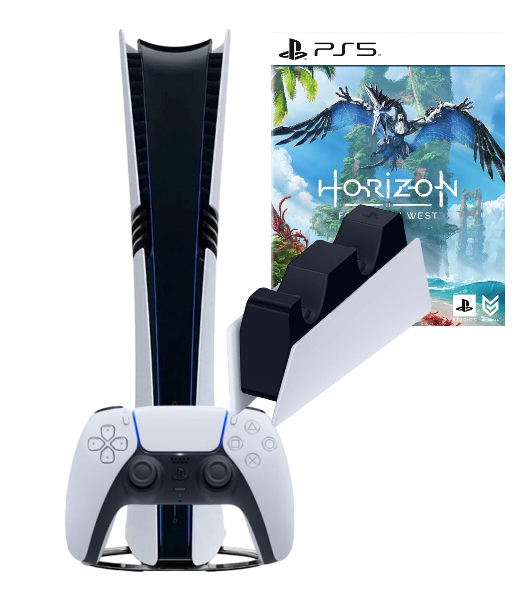 Игровая приставка PS5 Pro + игра Horizon Forbidden West + Dualsense Charging Station