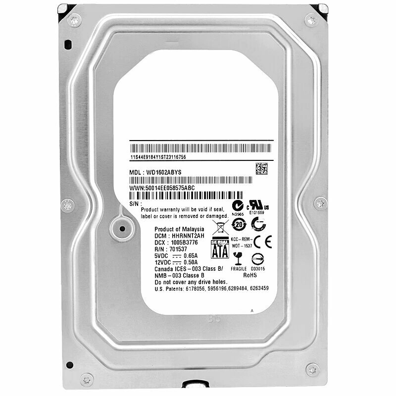Жесткий диск IBM WD1602ABYS 160Gb SATAII 3,5" HDD