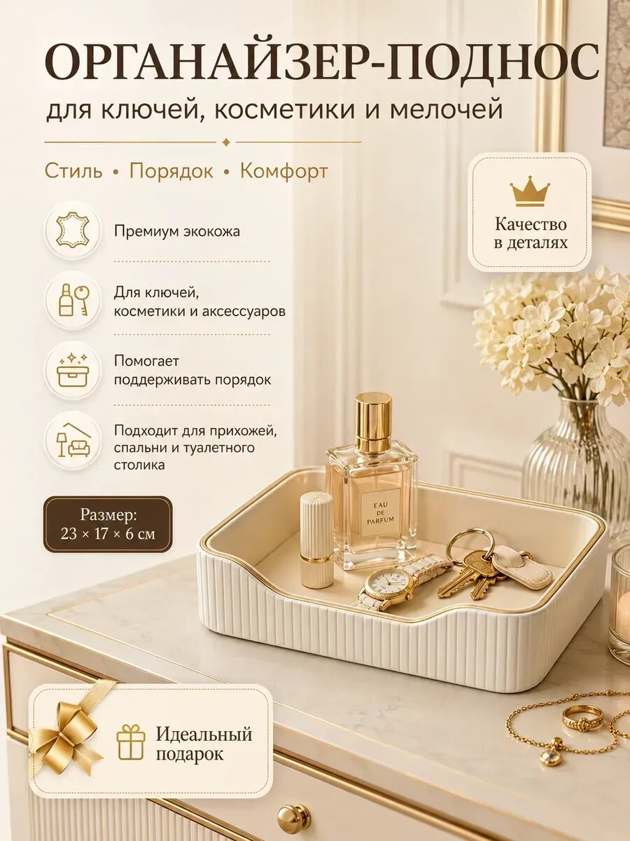 Кожаный поднос для хранения