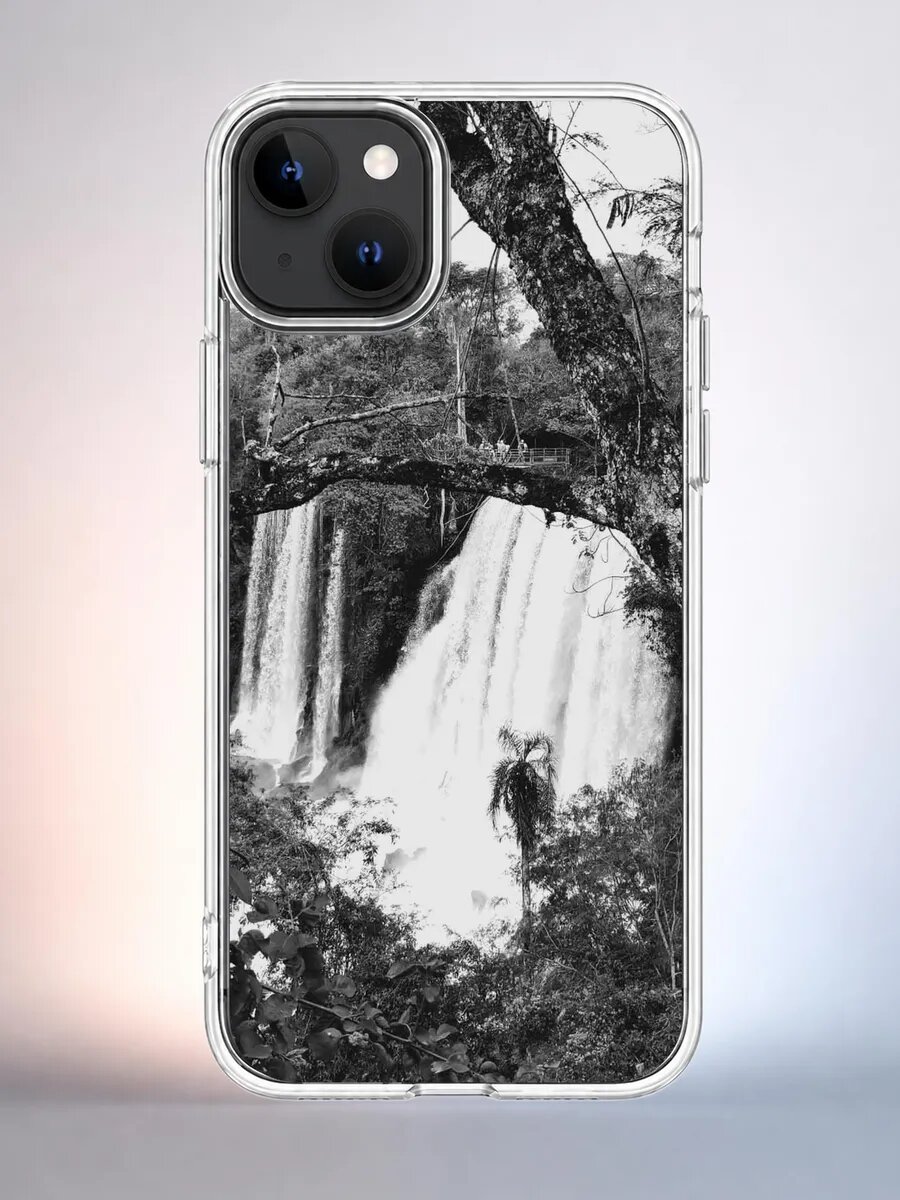 Чехол iPhone 14 водопад в чаще силиконовый