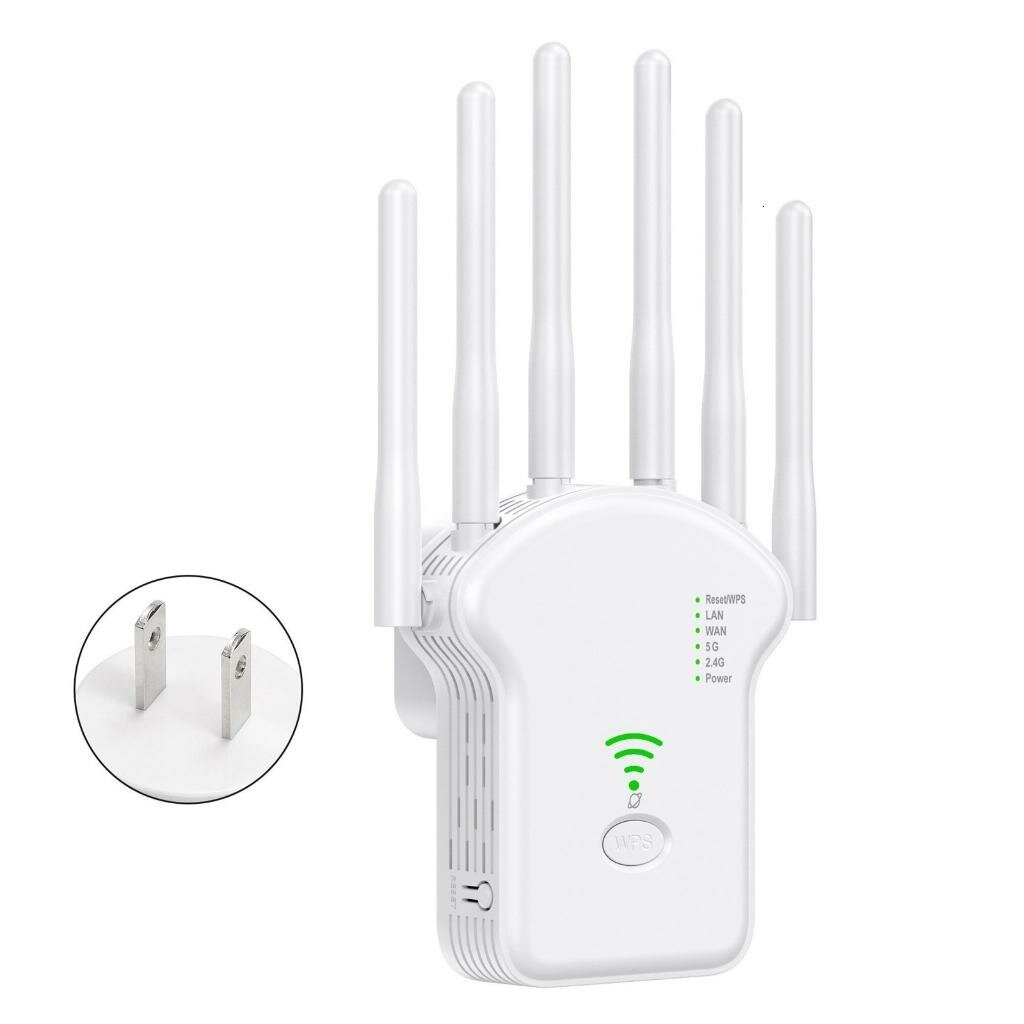 WiFi-репитер 1200 Мбит/с, Штепсельная Вилка США - Белый 1200М
