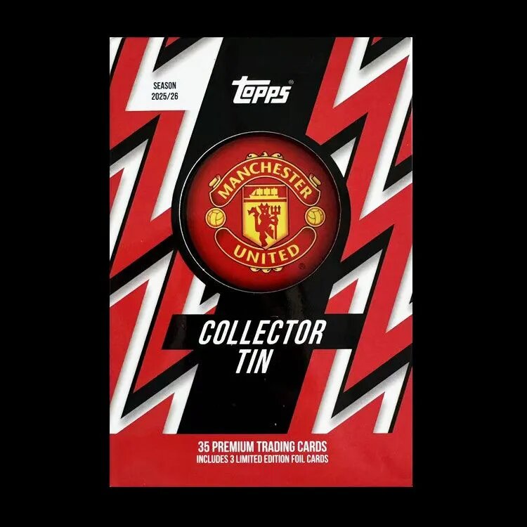 25-26 Topps коллекционные карточки с игроками Манчестер Юнайтед, клубная коробка, металлическая банка