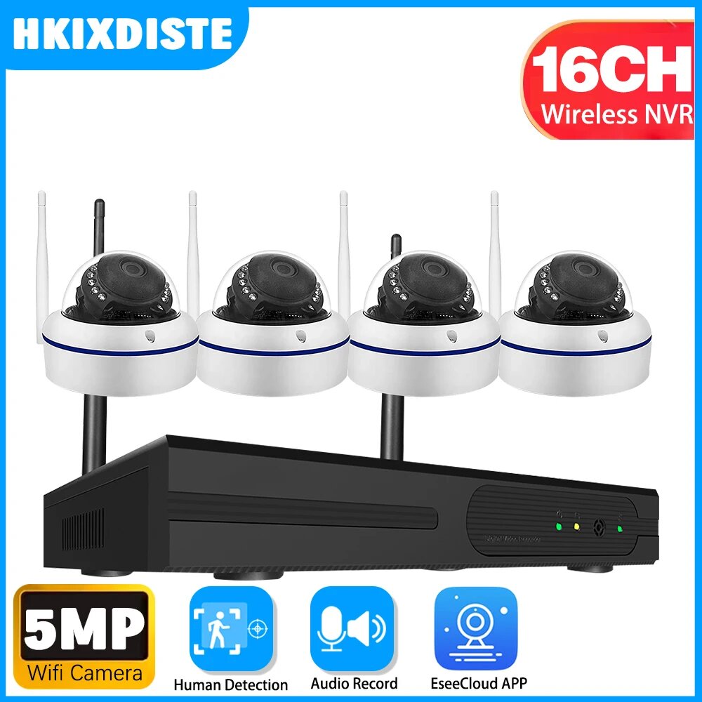 5MP взрывозащищенная купольная IP-камера 16-канальный 5.0MP 10-канальный Wi-Fi NVR-комплект система видеонаблюдения CCTV беспроводная аудиокамера система видеонаблюдения набор