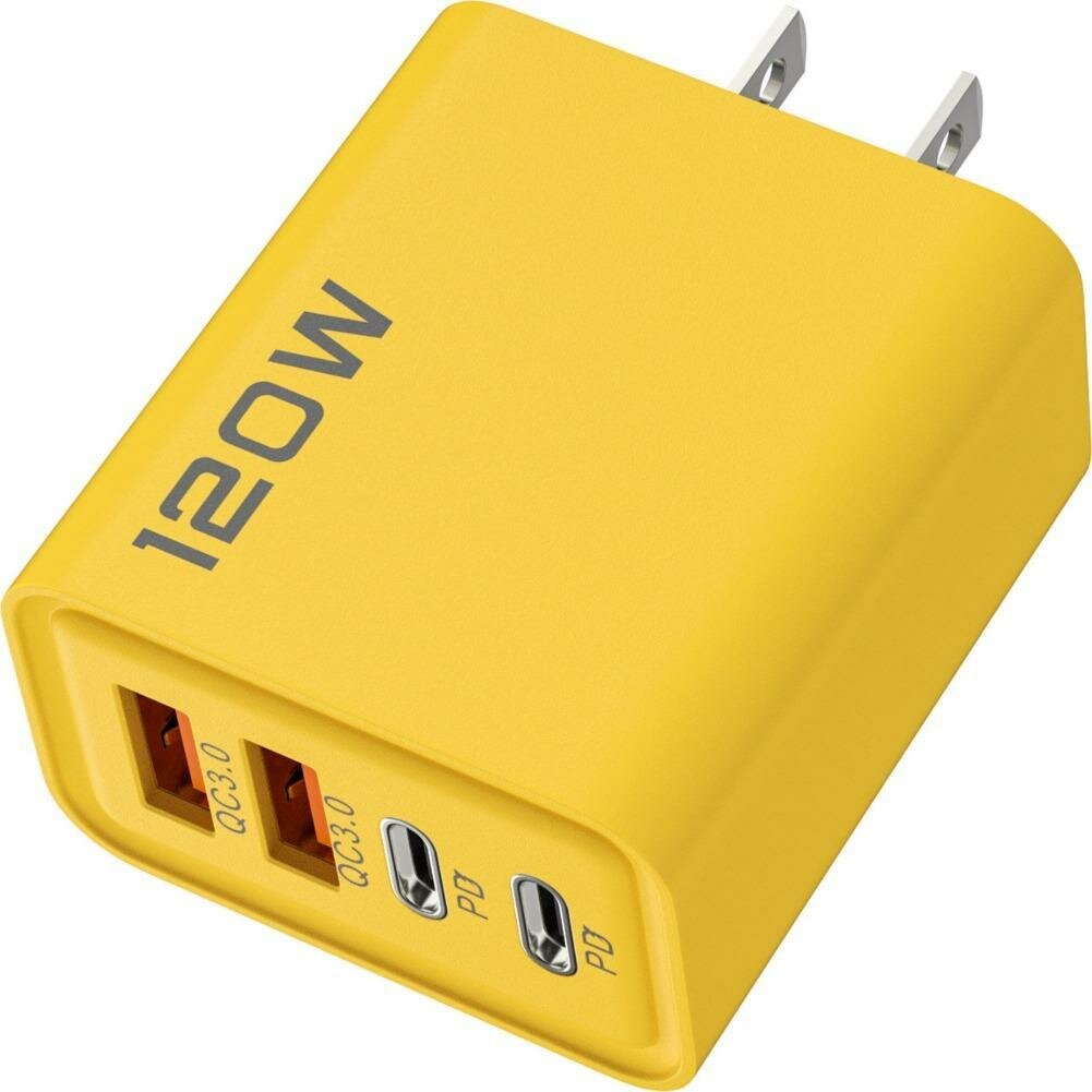 Сетевое зарядное устройство быстрая зарядка 120W 4 порта USB Type C адаптер блок питания для телефона и ноутбука