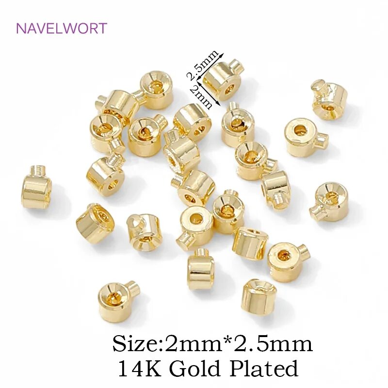 Кримп-бусины 14K Gold Plated 2 мм*2.5 мм