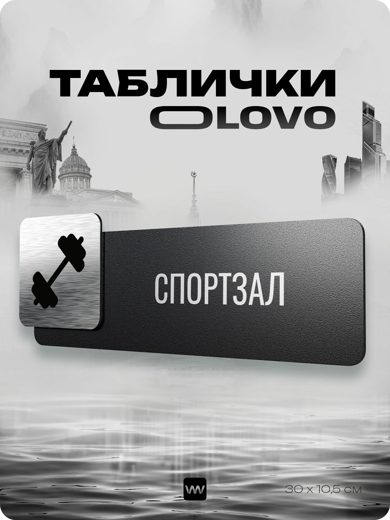 Табличка "Спортзал" на дверь, для офиса, общественного места, ресторана, серия OLOVO/олово SLV, Айдентика Технолоджи