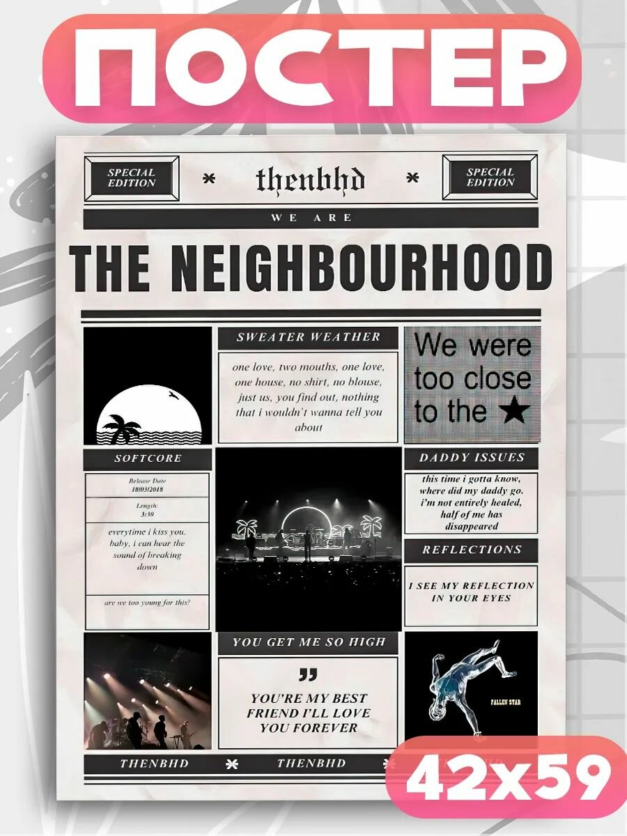 Постеры на стену The Neighbourhood , плакат 1шт, А2 размер.