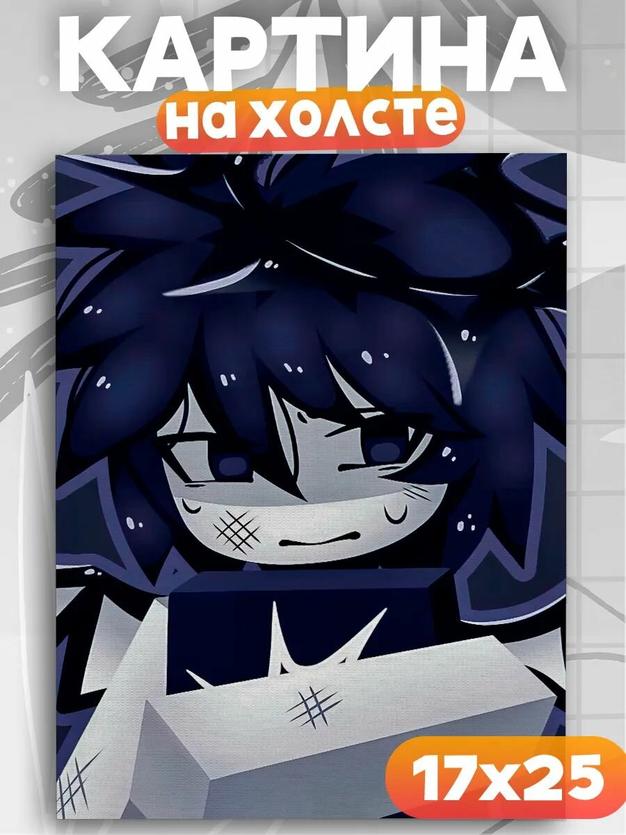 Картина на стену forsaken roblox роблокс ту тайм форсакен, на подрамнике, 1шт, 25х17 размер.