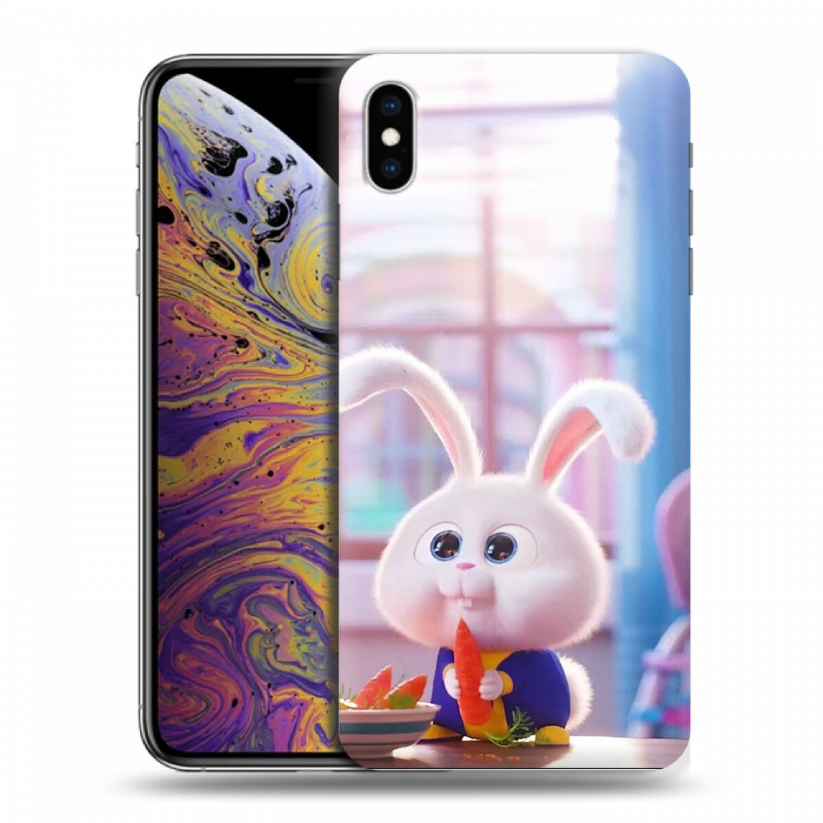 Чехол для Iphone Xs Max с принтом для девочек с зайчиком (Айфон Хс Мах)