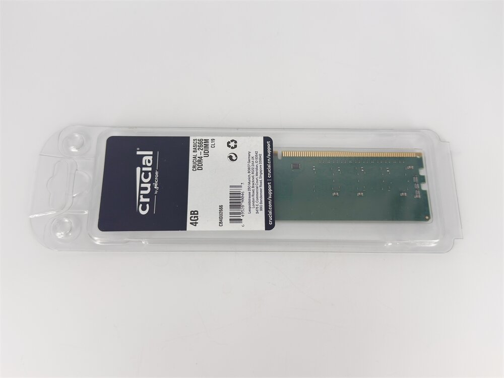 Модуль памяти DIMM DDR4 4Gb, 2666Mhz, Crucial CB4GU2666