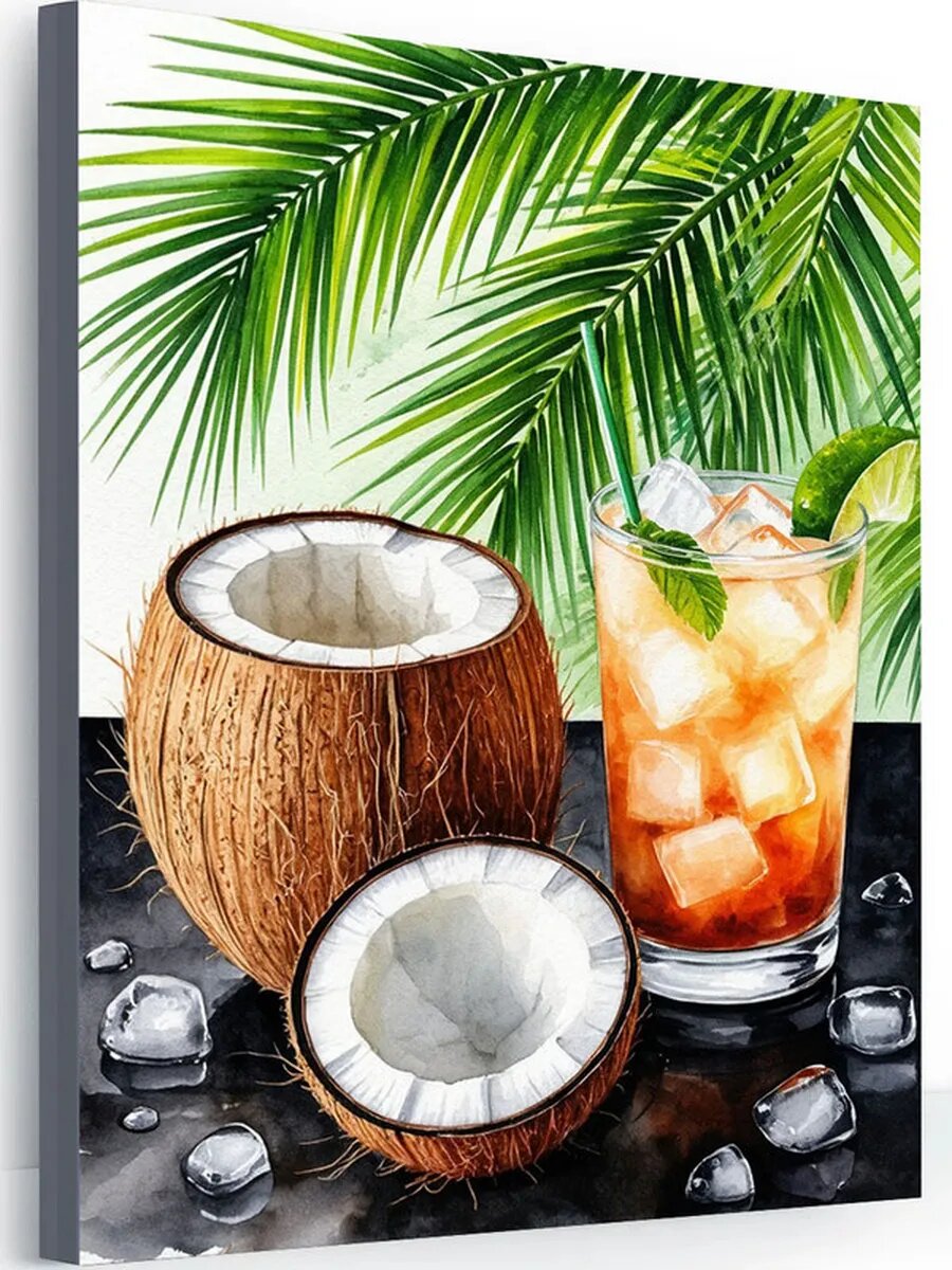 Картина на стену для интерьера "Кокос", на подрамнике, 40 x 50 см