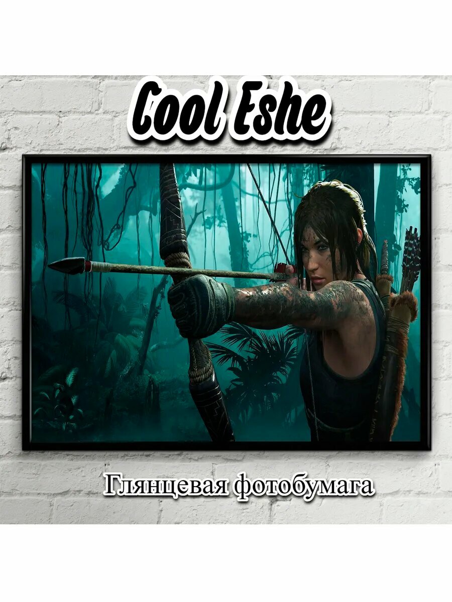 Плакат "volosy luk tomb raider lara kroft" А4