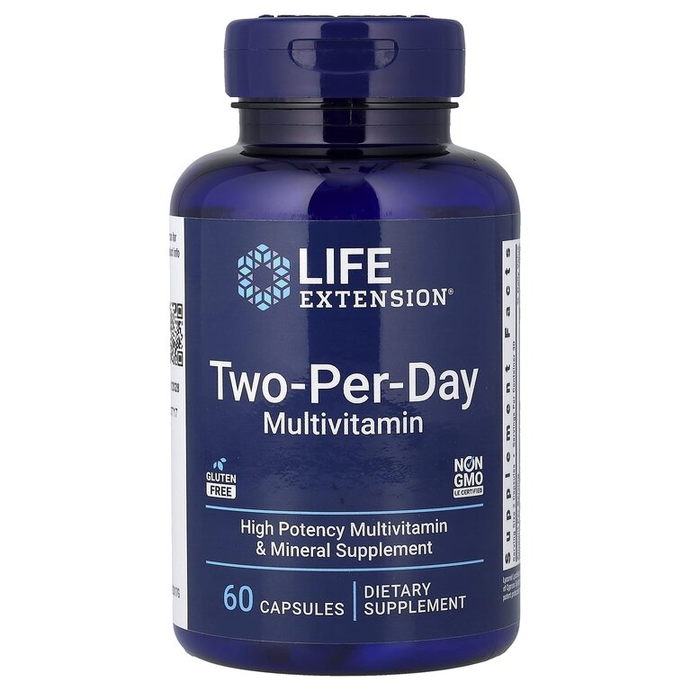 Капсулы Life Extension Two-Per-Day, 60 капсул для поддержания здоровья сердца, мозга и клеток