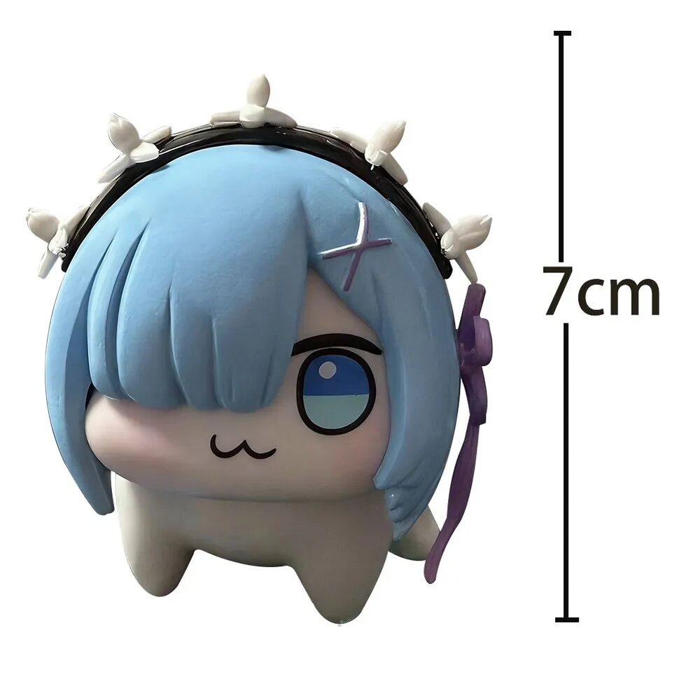 Фигурка Re: Zero Жизнь с нуля в альтернативном мире Рем / Re: zero Rem figure Super cute loli Cute Q version figure (7см) Подарки для болельщиков