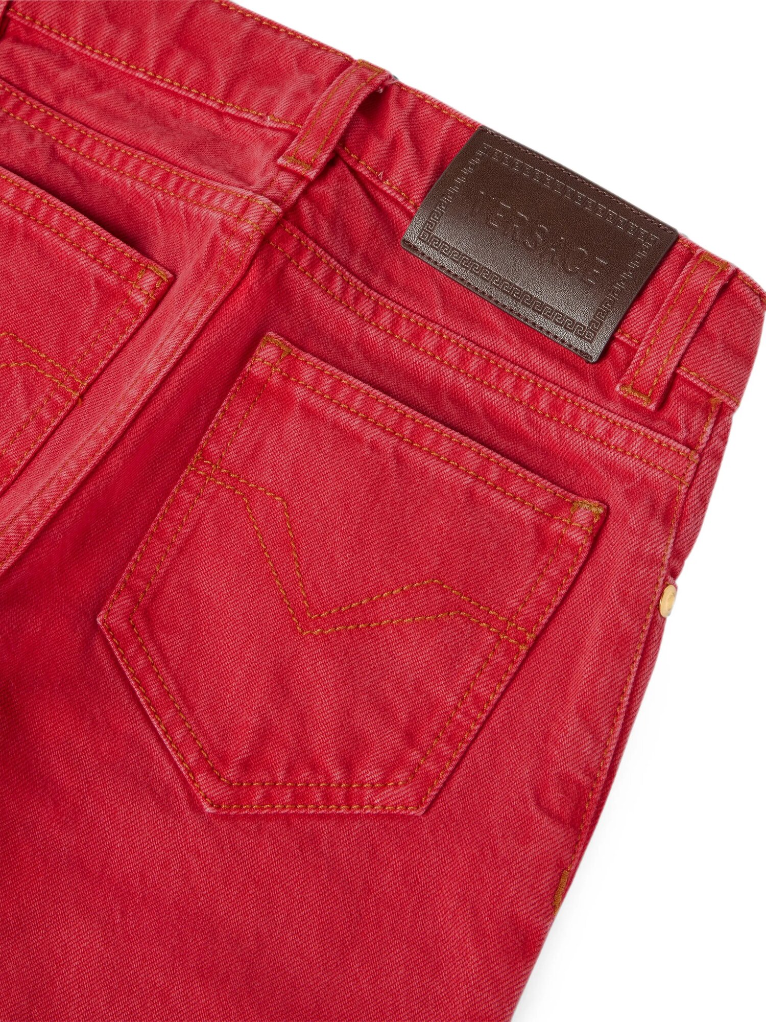Джинсы Versace Logo-patch jeans, размер 4 года, красный — фото 1
