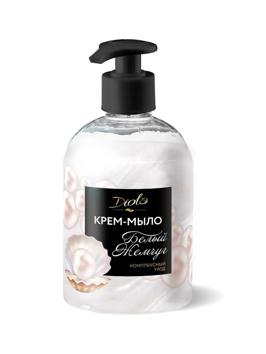 Жидкое крем-мыло перламутровое Diola Soap "Белый жемчуг", 500 мл.
