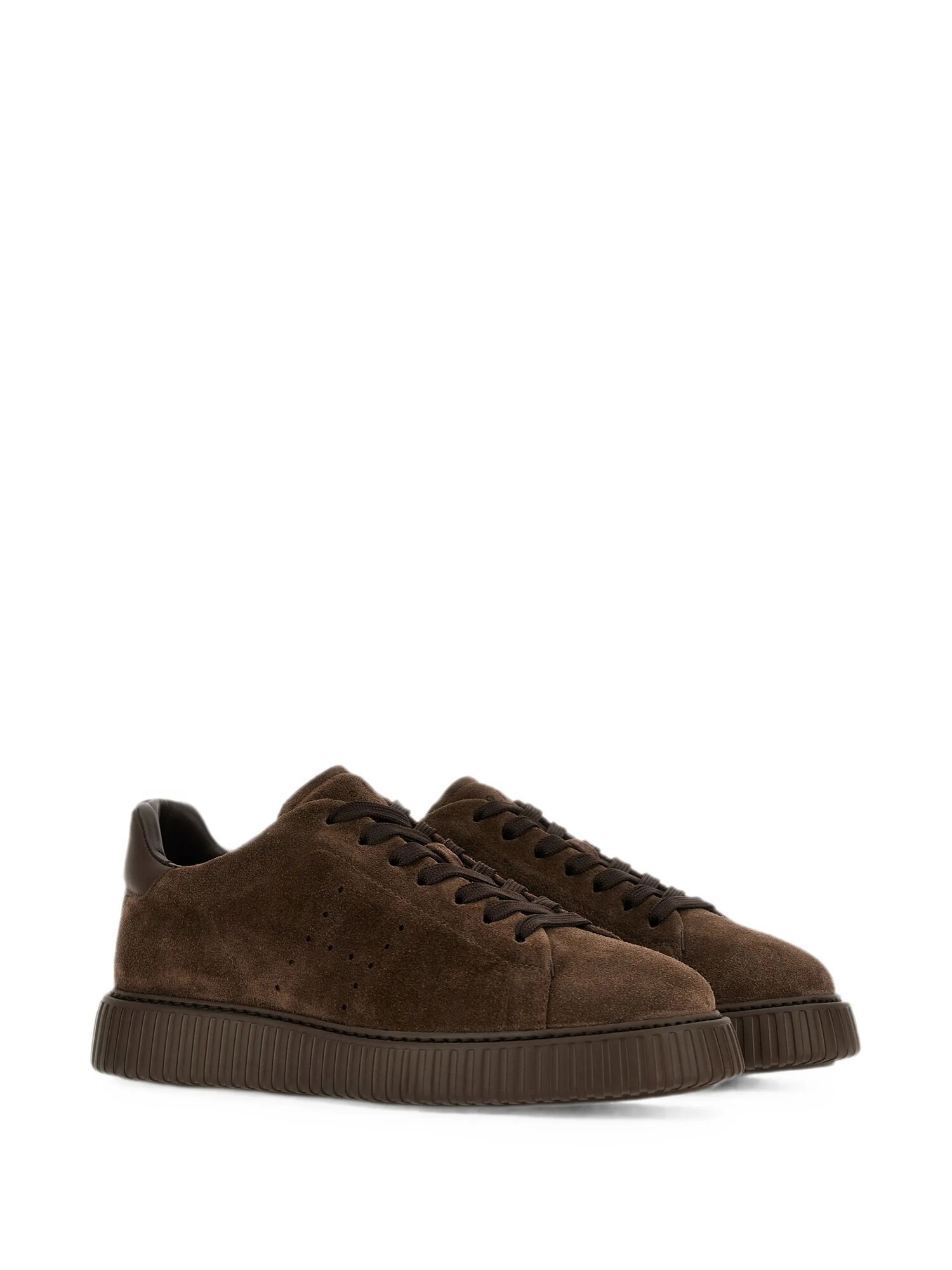 Кроссовки Hogan H-Stripes sneakers, размер 9.5 UK, коричневый/серый/оранжевый — фото 1