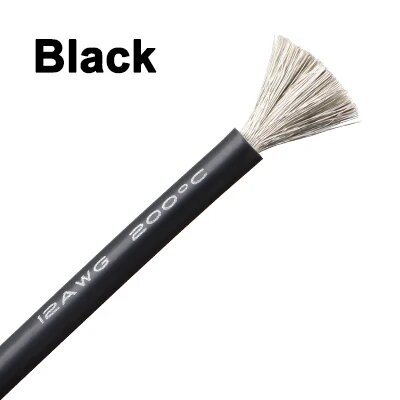 Силиконовый электрический провод 10 цветов 5/10 м AWG 30-08 18AWG, Черный, Black, 10 meters