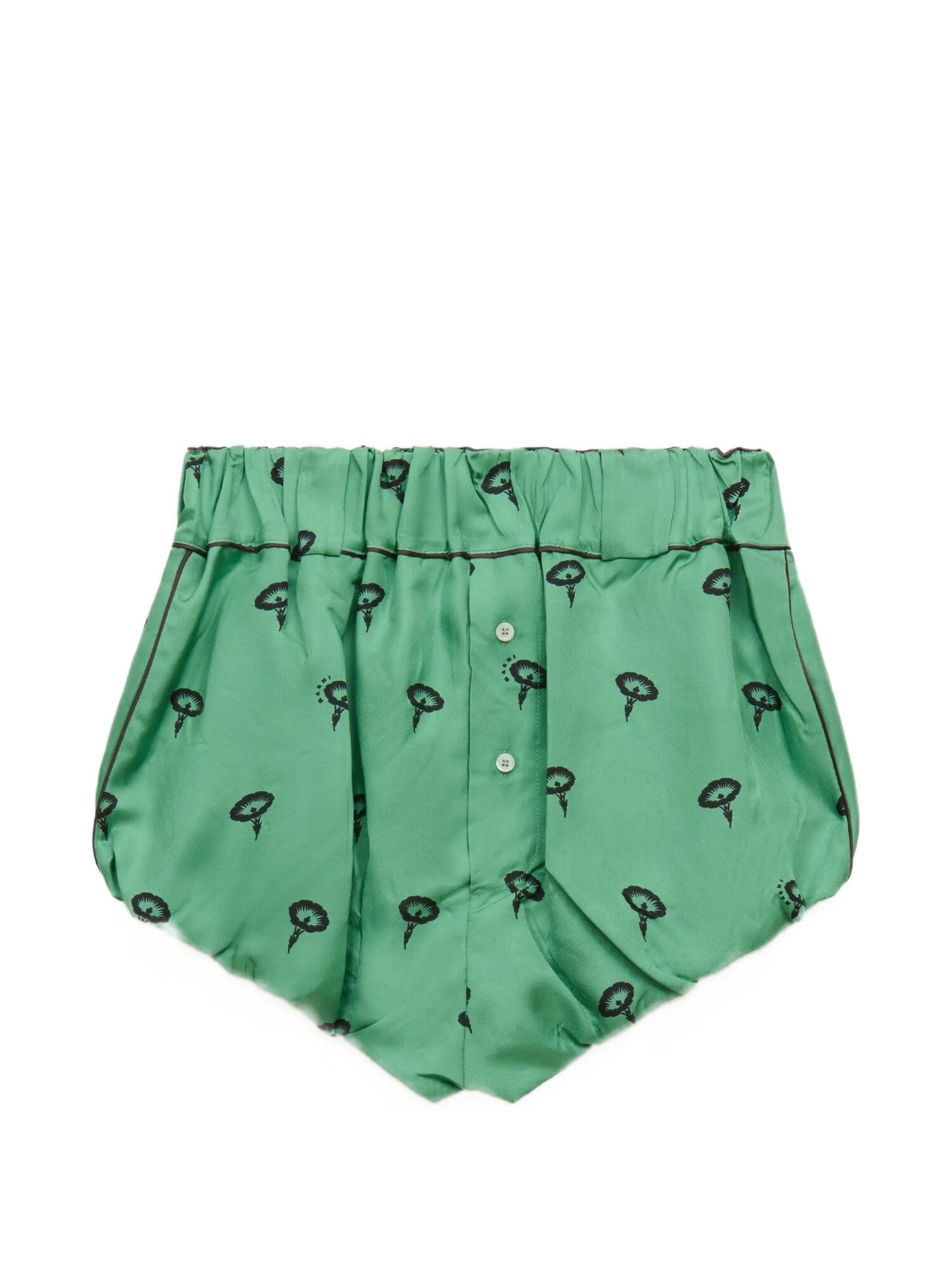 Шорты Green silk twill bloomers with floral print