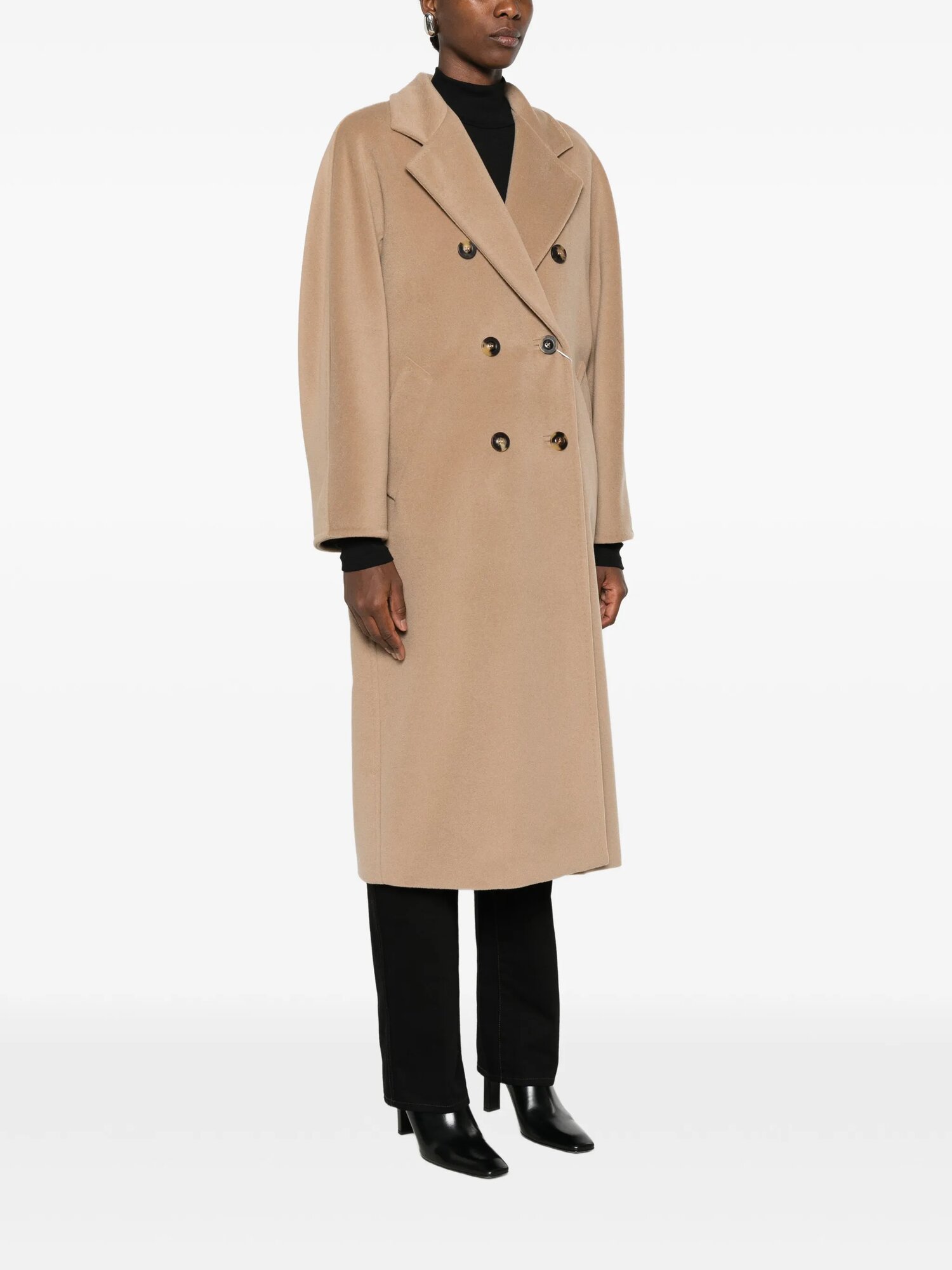 Пальто Max Mara Madame double-breasted coat, размер 40, коричневый — фото 1