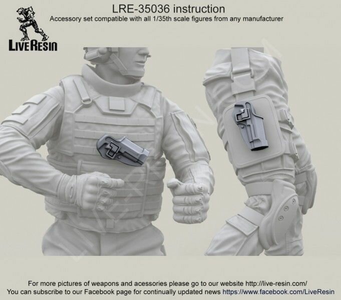 Пустая кобура BlackHawk CQC SERPA (10 шт.) (1/35) LiveResin LRE-35036