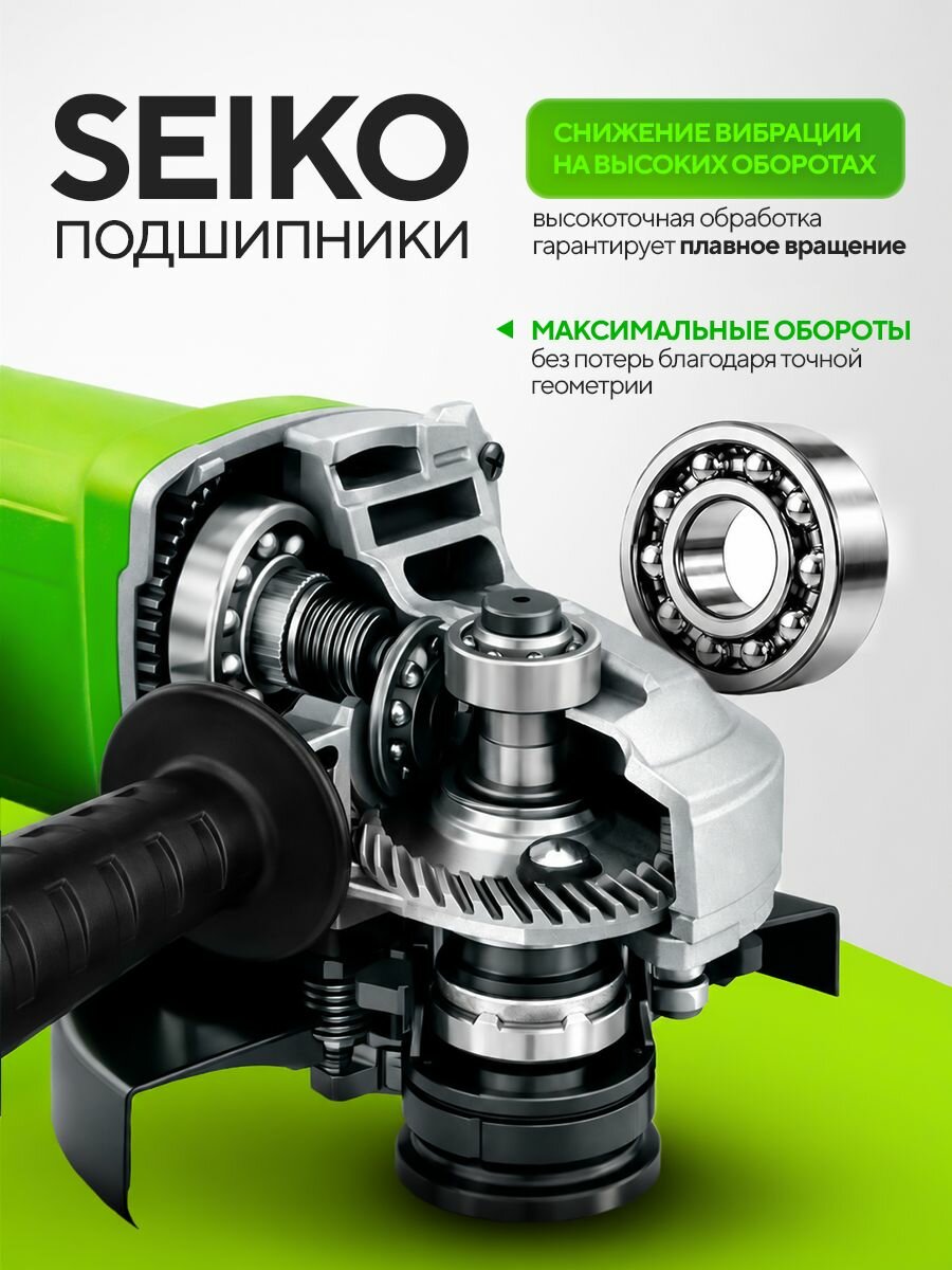 Болгарка 125 с регулировкой оборотов, УШМ, CRAFIX, 1600 Вт, 12500 об/мин, 4 диска — фото 1