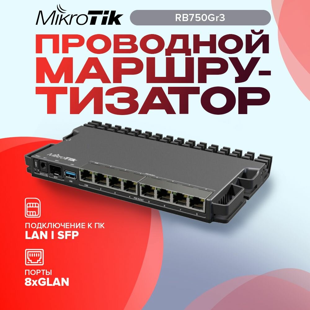 Маршрутизатор MikroTik RB5009UPr+S+IN