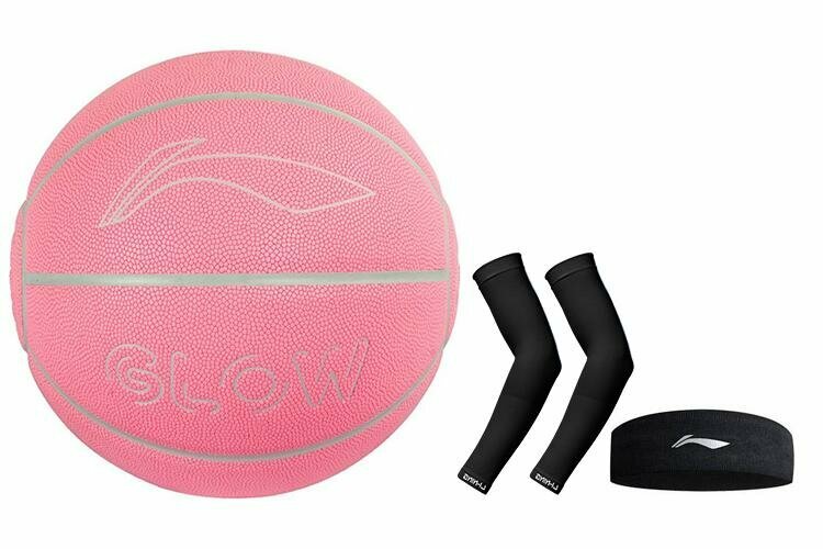 Баскетбольный мяч унисекс Li Ning Badfive Pu, розовый, размер 7, светящийся в темноте