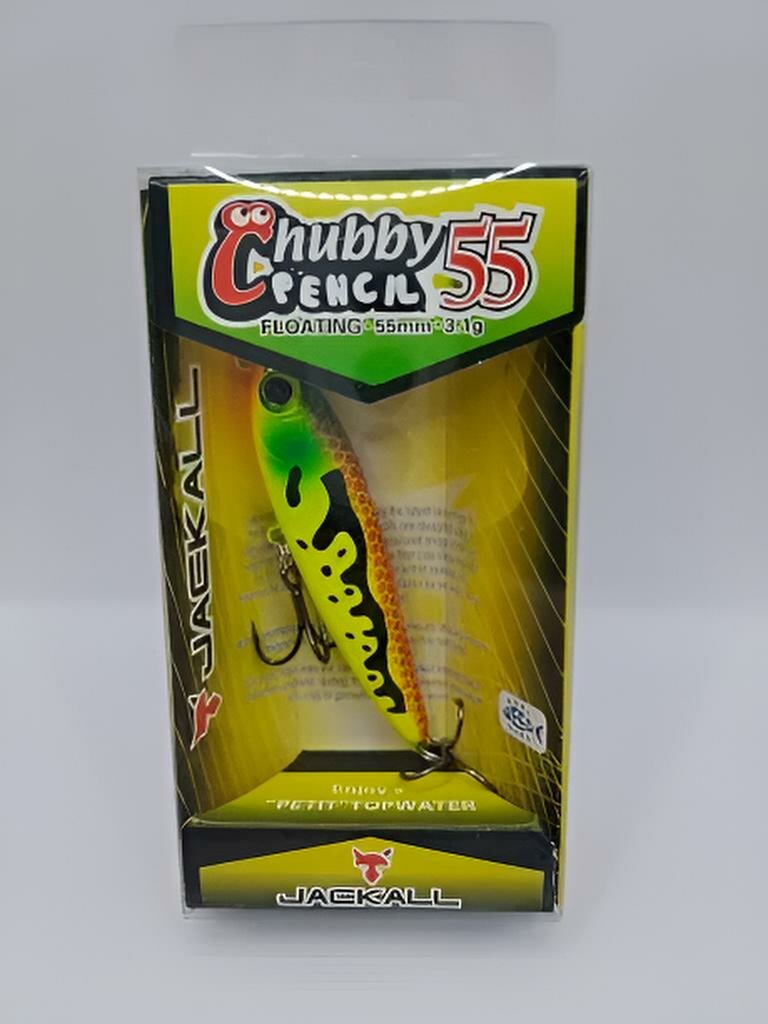 Воблер волкер Jackall Chubby Pencil 55F: 55мм, 3.1г, уловистая плавающая приманка на окуня, язя и другого хищника