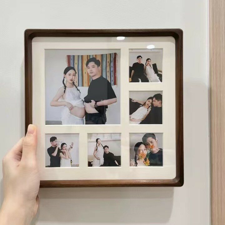 Деревянная рамка из ореха 32x32 см с внутренним отверстием 30x30 см, 9-сетка, 1 шт