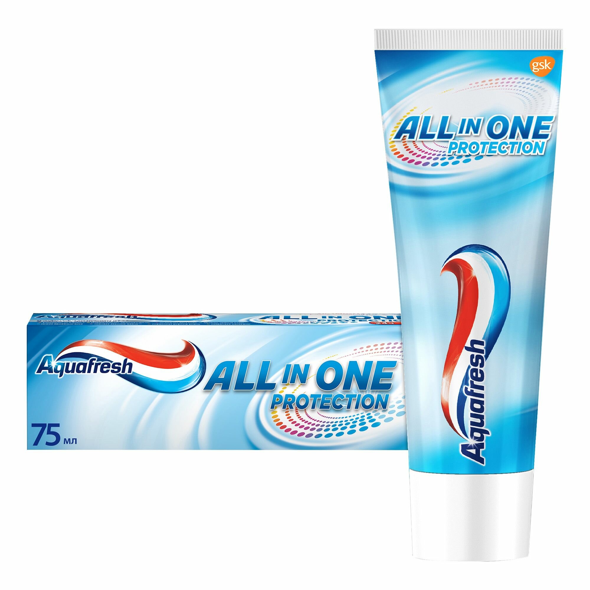 Зубная паста Aquafresh All in One Protection экстра свежесть 75 мл, набор: 8 штук