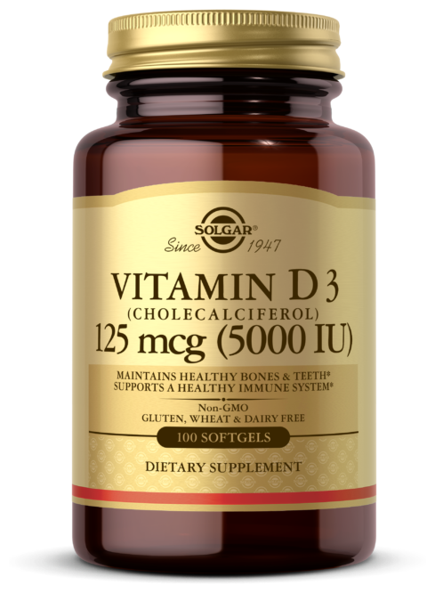 Solgar Vitamin D3 (Cholecalciferol) 5000 IU Softgel, 100 капс.