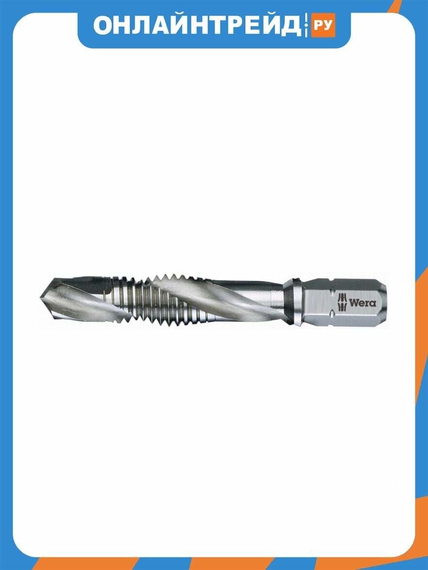 Насадка-метчик комбинированный Wera WE-104643, HSS, M 6, хвостовик шестигранный 1/4" C 6.3, 5 x 44 мм