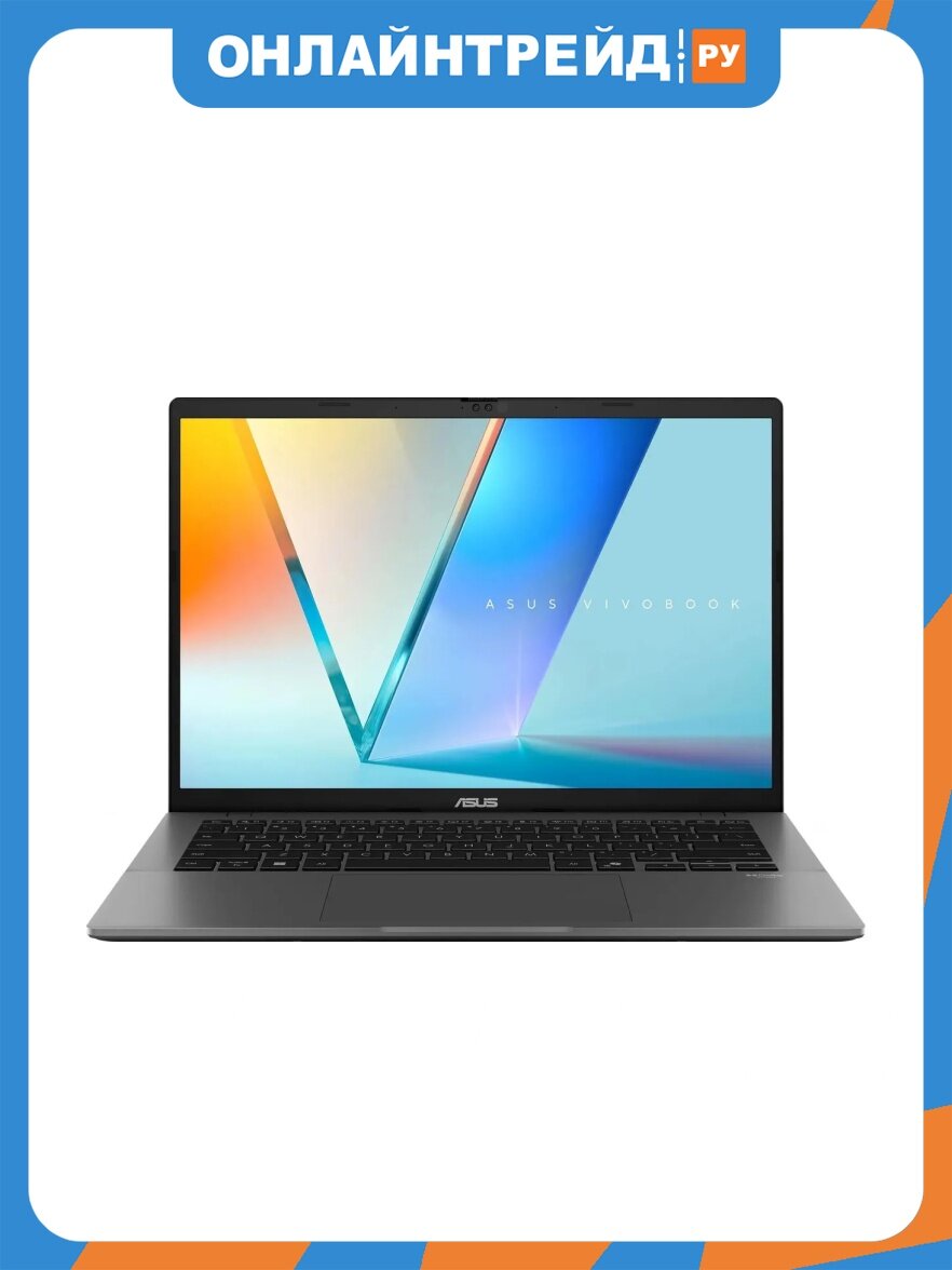 Ноутбук Asus VivoBook S14 S3407CA-LY097 14" WUXGA IPS 60Hz 300nits Ultra 5 225H(1.7ГГц), 16Гб DDR5, SSD 512Гб, Arc 130T, без ОС, Matte Gray (90NB16J2-M00760)