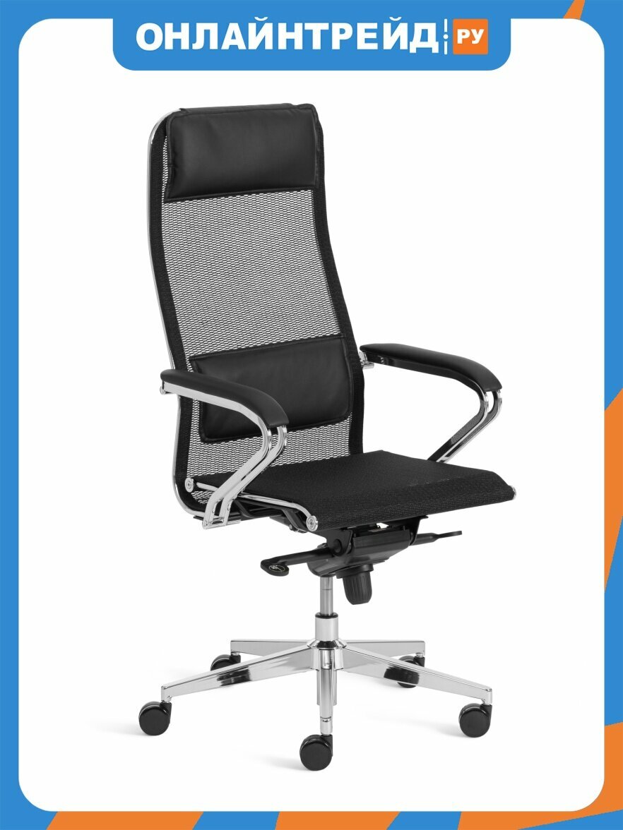 Кресло Tetchair Нордик/Nordic сетка/кож. зам, черный