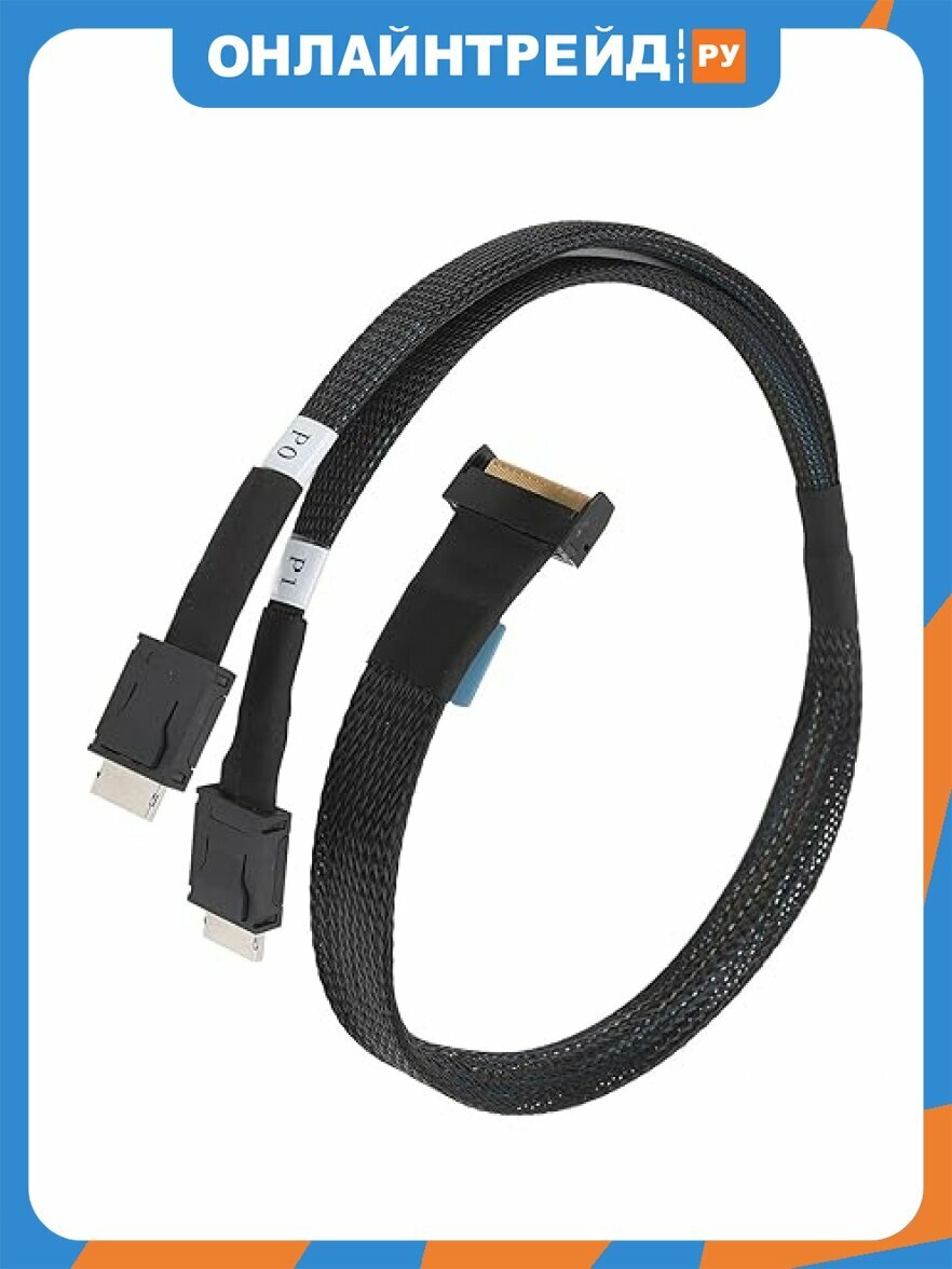 Кабель Lr-link MCIO x8 to 2x OCuLink (SFF-8611) 4i Straight 1м Cable