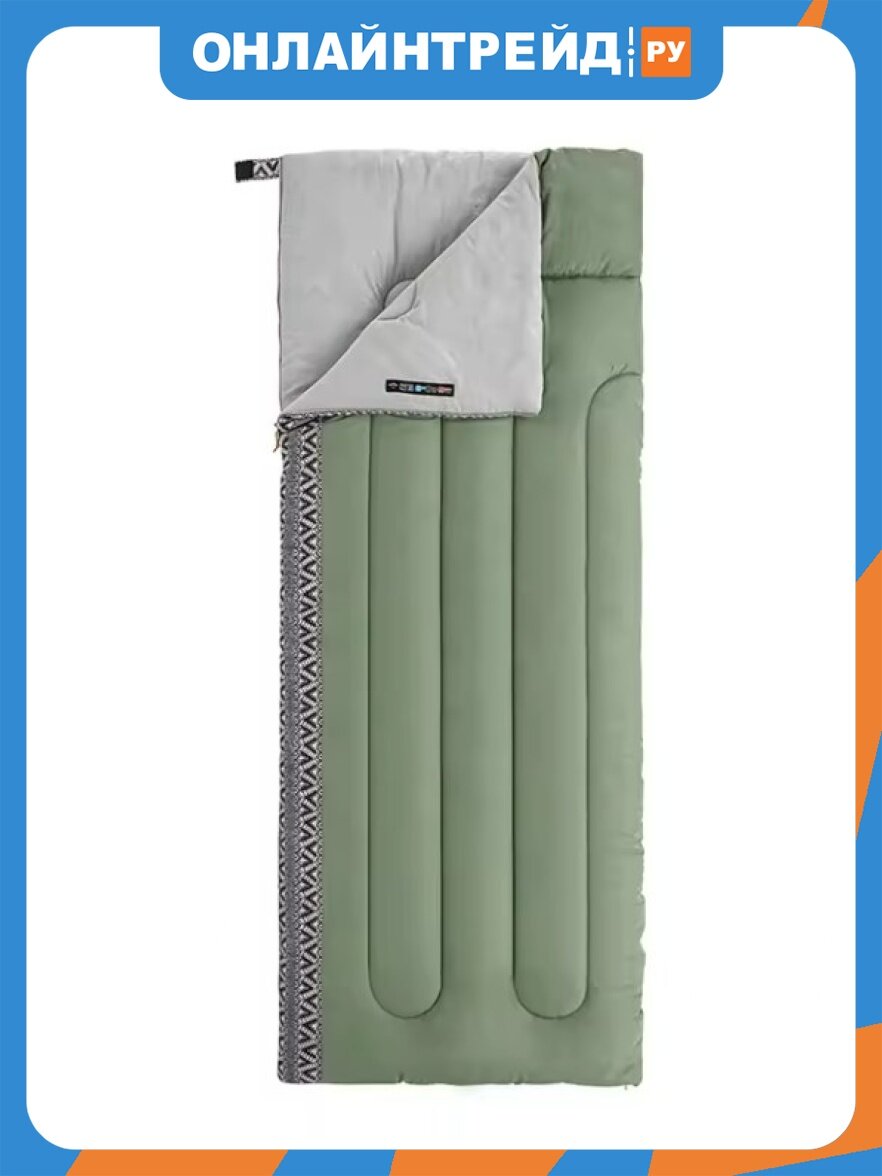 Спальный мешок Naturehike L150, 190х75см, (ТК: +13C), (левый), зеленый