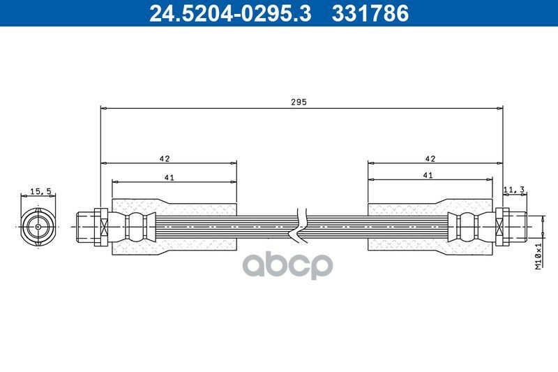 Тормозной шланг VW PASSAT, SDN+ESTATE (B5 (3B GP)) Ate арт. 24-5204-0295-3