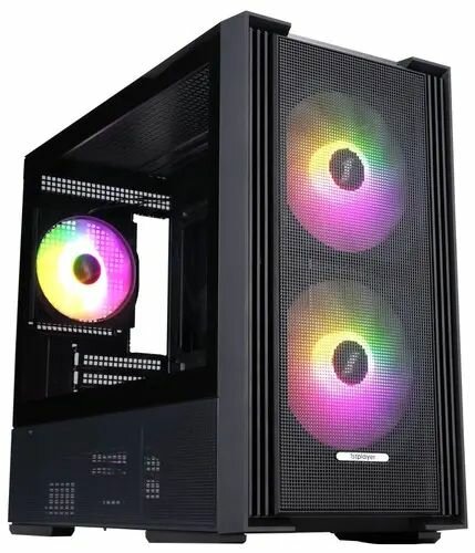 Компьютерный корпус 1STPLAYER AU6 ARGB (AU6-BK-2FA7-14-2FA7R-1FA7) черный - Mini Tower, Micro ATX, USB 2.0 Type A, USB 3.2 Gen 1 Type A