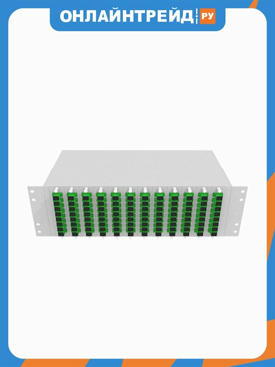 Кросс оптический Toplan , стоечный 19", 96 SC/APC адаптеров, SM, 3U, серый, укомплектованный (КРС-Top-3U-96SC/A-OS2-GY)