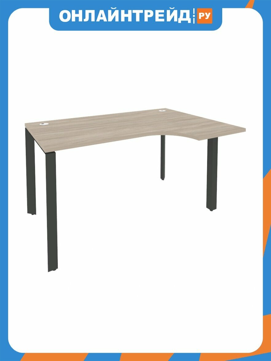 Стол эргономичный Riva CHAIR правый на П-образном м/к O. MP-SA-2 (R) Дуб аттик/Антрацит металл 1380*980*750 Onix