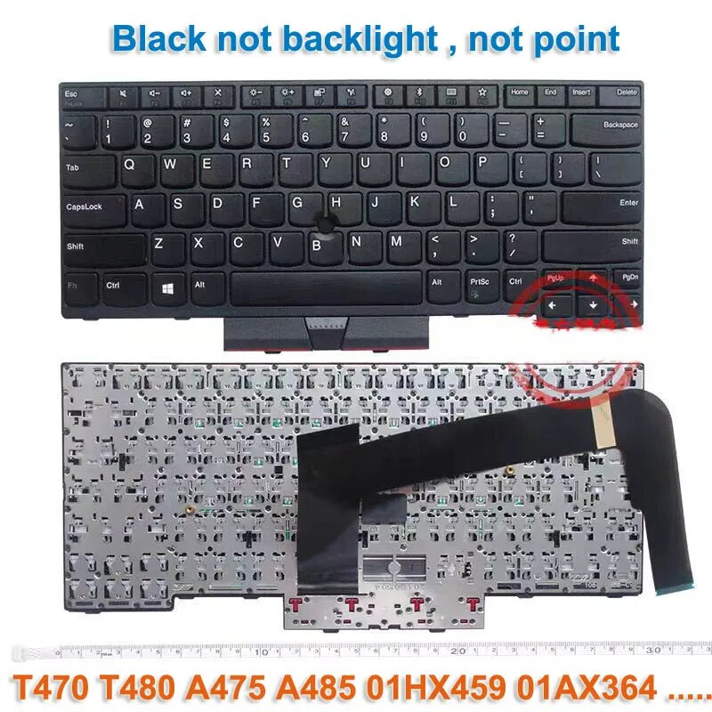 Клавиатура Lenovo ThinkPad T470/T480/A475/A485 черная